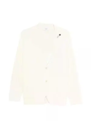LARDINI Single-breasted Knitted Blazer - White
