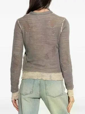 DIESEL® M-dracarina Frayed Knitted Sweater - Neutrals