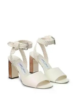 JIMMY CHOO Rori Braided Block-heel Sandals - Neutrals