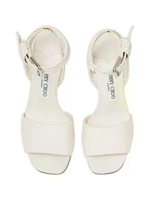 JIMMY CHOO Rori Braided Block-heel Sandals - Neutrals