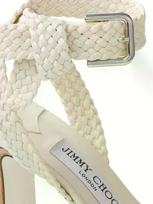 JIMMY CHOO Rori Braided Block-heel Sandals - Neutrals