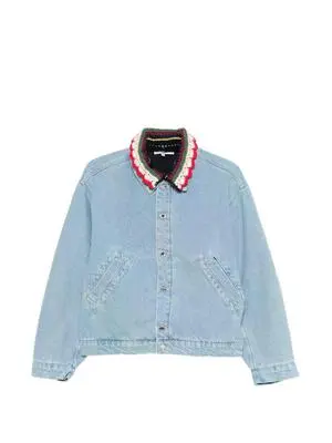 Stine Goya Contrasting-collar Denim Jacket - Blue