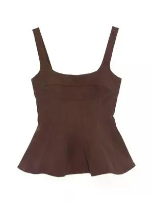 Stine Goya Square-neck Top - Brown