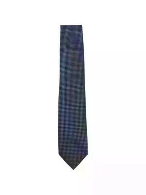 TOM FORD Houndstooth-pattern Neck Tie - Blue