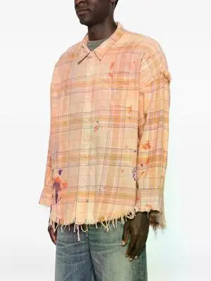 R13 Plaid Frayed Shirt
