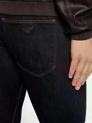 Emporio Armani Logo Patch Five-pocket Jeans