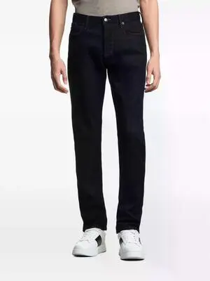 Emporio Armani Logo Patch Five-pocket Jeans - Blue