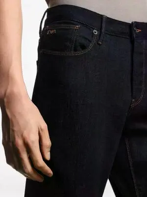 Emporio Armani Logo Patch Five-pocket Jeans - Blue