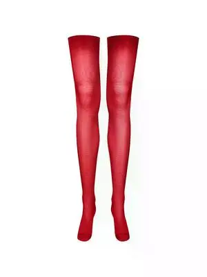 MAISON CLOSE Cut Curled Stockings - Red