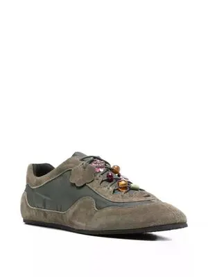 Cecilie Bahnsen Blaise Suede Sneakers - Green