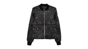 Rick Owens X Moncler Woven Geocamo Flight Jacket - Black