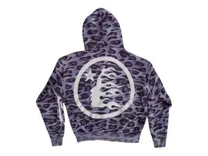 HELLSTAR Cheetah Zip-up Hoodie - Purple