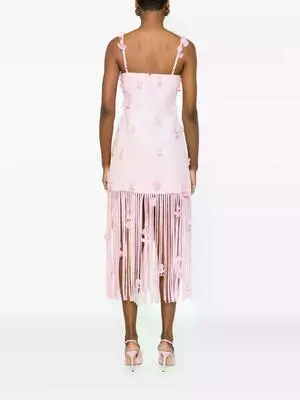 Simkhai Floral Fringed Midi Dress - Pink