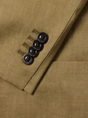 Boglioli Double-breasted Linen, Virgin Wool And Mohair-blend Suit Jacket