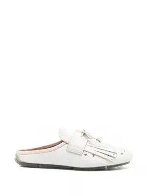 WALES BONNER Montego Fringed Mules - Neutrals