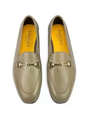 DOUCAL'S Horsebit Detail Leather Loafers - Green
