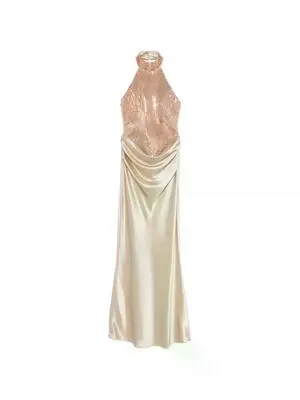 Retrofete Vanya Sequin Halter Maxi Dress