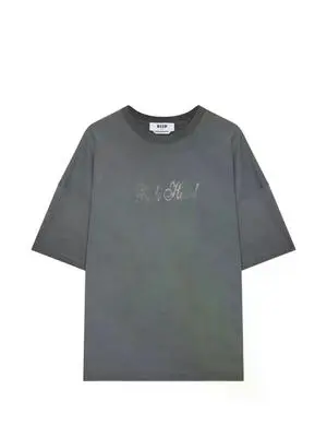 MSGM Rhinestone T-shirt - Grey