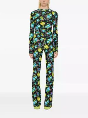 MSGM Floral Flared Trousers