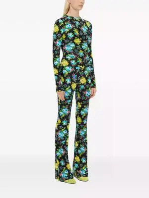 MSGM Floral Flared Trousers