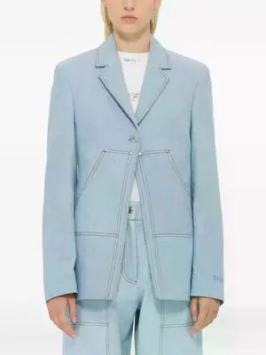 MSGM Topstitch Pocket Denim Jacket