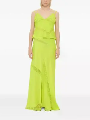 MSGM Lace V-neck Tank Top - Green