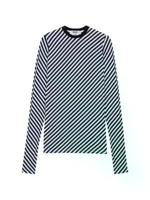 MSGM Striped Long-sleeved Top