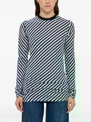 MSGM Striped Long-sleeved Top