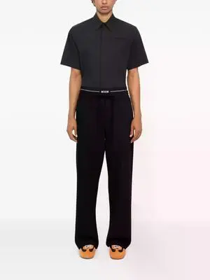 MSGM Drawstring-fastening Logo-waistband Trousers