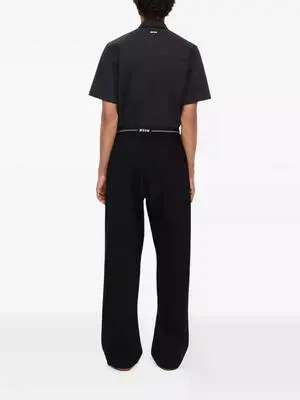 MSGM Drawstring-fastening Logo-waistband Trousers