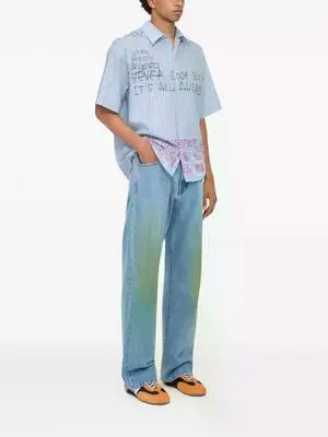 MSGM Striped Graphic Shirt