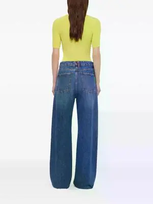 MSGM Buttoned Wide-leg Jeans