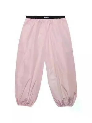 MSGM Elastic-waistband Balloon Cropped Trousers - Pink