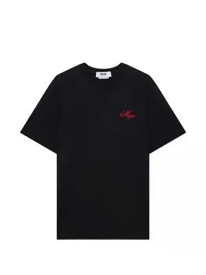 MSGM Detail-embroidery T-shirt - Black