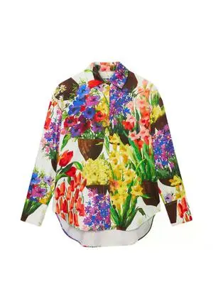MSGM Floral Print Shirt - White