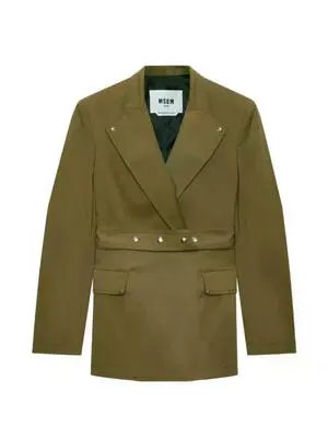 MSGM Buttoned Belted Jacket - Green