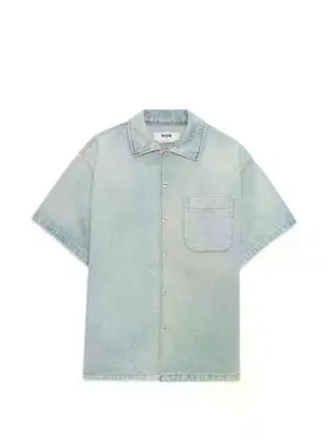 MSGM Short Sleeve Pocket Shirt - Blue