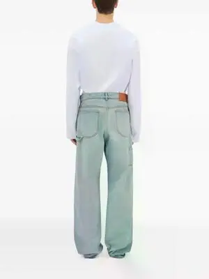 MSGM Logo-embroidered Straight Leg Jeans