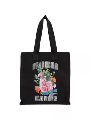 MSGM Floral-print Tote Bag - Black