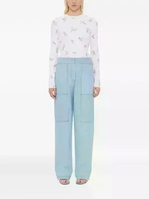 MSGM Logo-embroidered Straight Leg Jeans