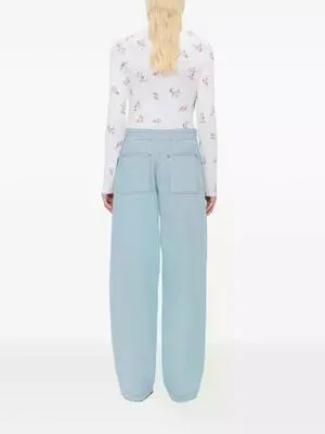 MSGM Logo-embroidered Straight Leg Jeans