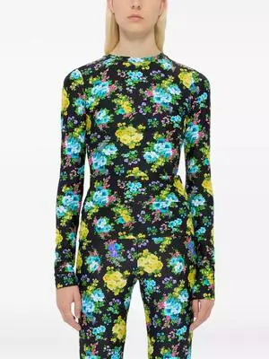 MSGM Floral-detail Long-sleeve Top
