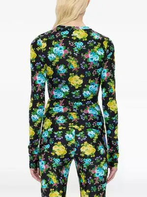 MSGM Floral-detail Long-sleeve Top