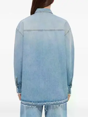 MSGM Logo-embroidered Denim Shirt