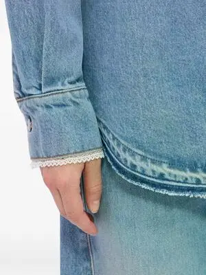 MSGM Logo-embroidered Denim Shirt