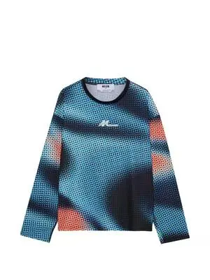 MSGM Dot-print Long-sleeve T-shirt - Blue