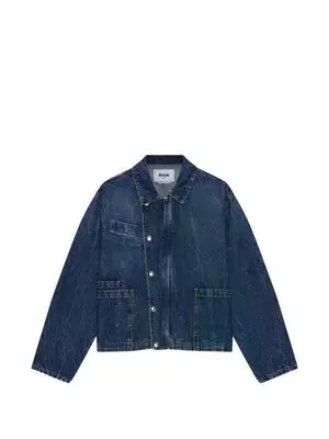MSGM Patch-pocket Denim Jacket - Blue