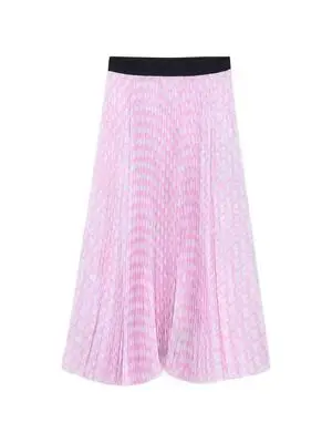 MSGM Pleated Patterned Maxi Skirt