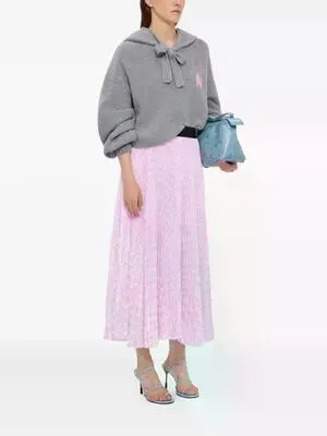 MSGM Pleated Patterned Maxi Skirt