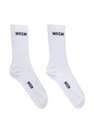 MSGM Ribbed Socks - White